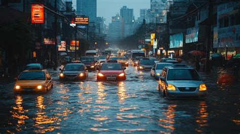 智能城市的自主人工智能控制的洪水检测和预防系统 由人工智能管理的传感器和系统在城市环境中检测和减轻洪水风险 Premium Ai Generated Image