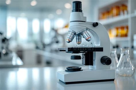 Laboratory Microscope In A Modern Research Facility During A Scientific