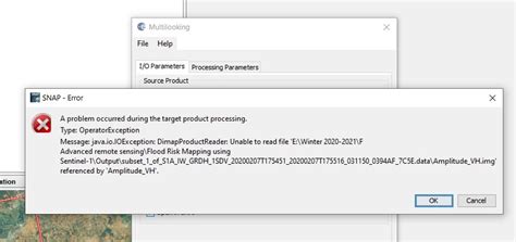 snap error a problem occurred during the target product processing