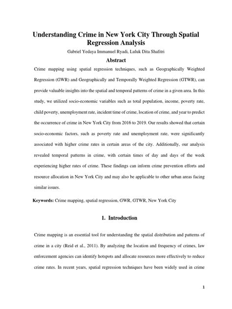Understanding Crime In New York City Through Spatial Download Free Pdf Regression Analysis