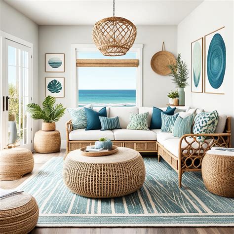 Modern Boho Coastal Living Room Beach Inspired Bliss