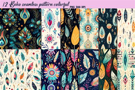Boho Seamless Pattern Colorful Graphic By Rikkya · Creative Fabrica