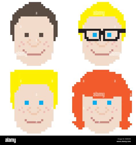 Boy Face Pixel Art Stock Vector Image And Art Alamy