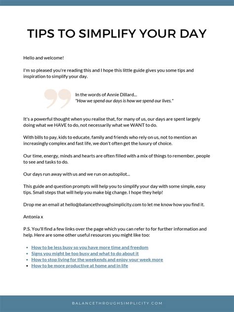 Tips To Simplify Your Day V2 Pdf