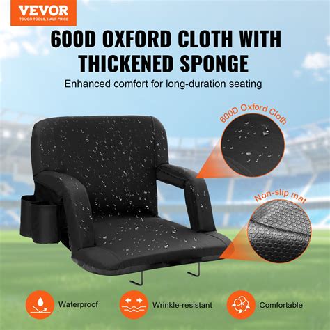 Vevor Stadium Seat With Back Support Wide Bleacher Seat Backs Folding