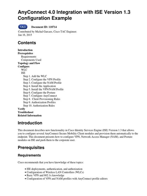 Anyconnect 40 Integration With Ise Version 13 Configuration Example