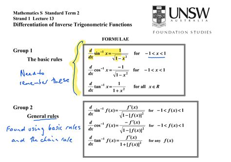 SOLUTION L13 Differentiation Of Inverse Trigonometric Functions Solutions Studypool