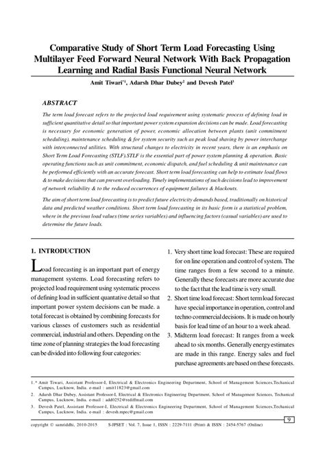 (PDF) Comparative Study of Short Term Load Forecasting Using Multilayer Feed Forward Neural ...