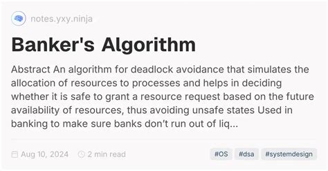 Bankers Algorithm