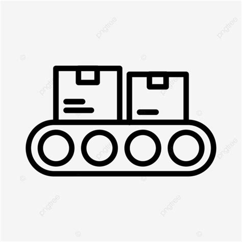 Packaging Line Icon Vector Assembly Line Belt Conveyor Png And