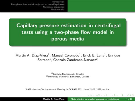 Pdf Capillary Pressure Estimation In Centrifugal Tests Using A Two