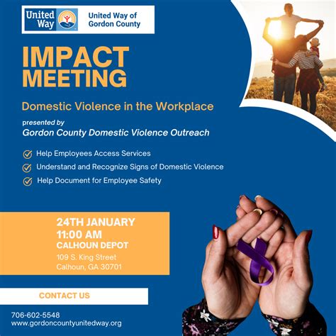 Domestic Violence In The Workplace Impact Meeting United Way Of Gordon
