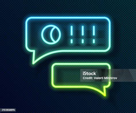 빛나는 네온 라인 검은 배경에 고립 된 야구 게임 아이콘에 대한 말풍선 채팅 메시지 아이콘입니다 통신 또는 댓글 채팅 기호입니다 벡터 0명에 대한 스톡 벡터 아트 및 기타