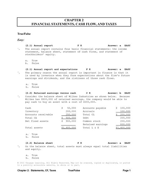 Ch02 Test Bank 3 30 10 Financial Management Teast Banks Chapter 2