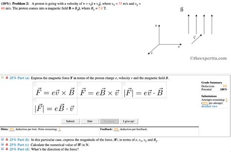 Solved 10 Problem 2 A Proton Is Going With A Velocity Of