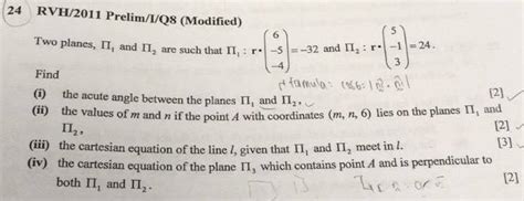 Rvhs 2011 H2 Math Vectors Jc Math Tuition