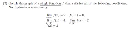 Solved 7 Sketch The Graph Of A Single Function F That