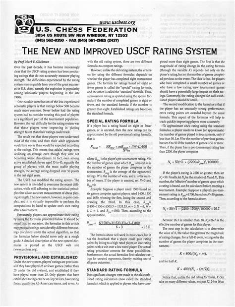 Uscf Rating Formula