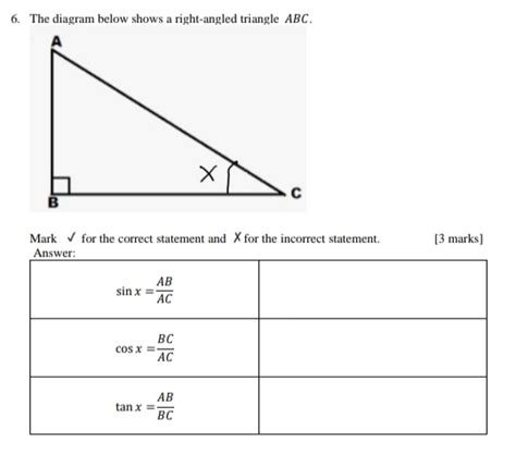 Solved The Diagram Below Shows A Right Angled Triangle Abc Mark For