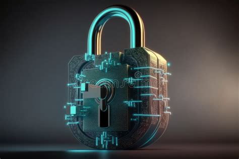 Cyber Security Padlock For Protection Of Login Security From Cyber