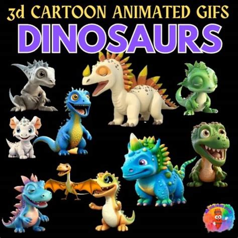 3d Cartoon Dinosaurs Animated S By The Coloring Store Tpt