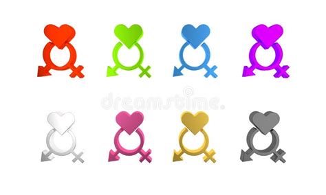 Colorful Gender Icon Isolated On White Background Symbols Of Men And