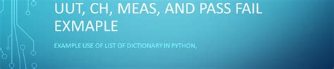 Python List Or Dictionary Using Uut Ch Simulation Example Test