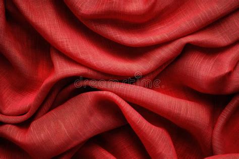 Red Fabric Texture Pattern Close Up View Vibrant Woven Design With
