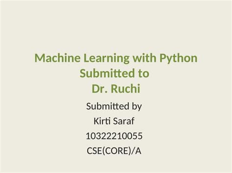 pythonn machine learning with python ppt