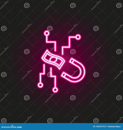 Earning Money Robot Neon Style Icon Simple Thin Line Outline Vector Of Robo Icons For Ui And