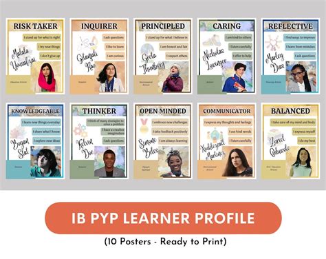 Ib Pyp Learner Profile Posters Boho Theme Influential Young People