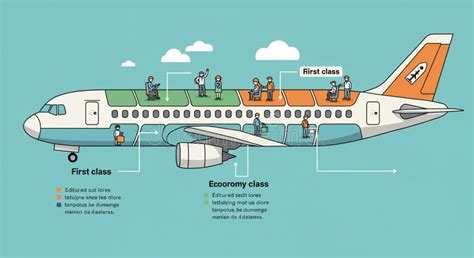 Cross Section Illustration Of An Airplane Showing Interior Seating