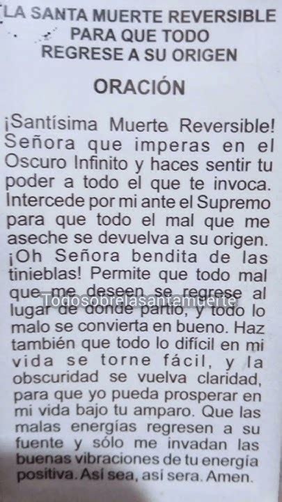 Oración Reversible 💀🙏 Santamuerte Todosobrelasantamuerte