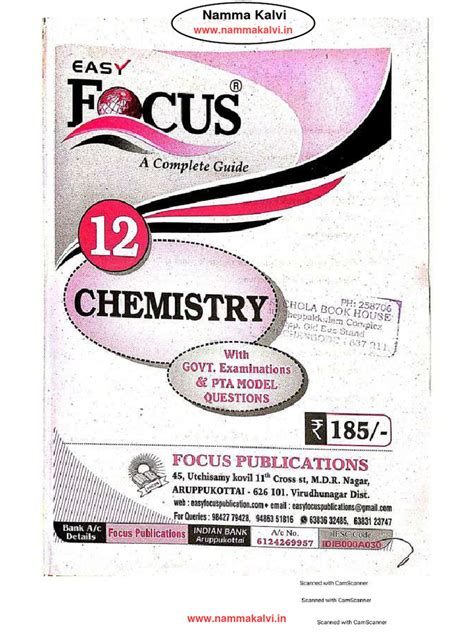 Namma Kalvi 12th Focus Chemistry Guide Em 219639 Pdf
