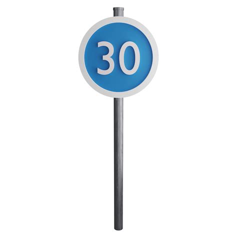 30 Minimum Speed Limit Sign On The Road Clipart Flat Design Icon