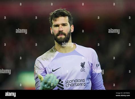 Liverpool S Goalkeeper Alisson Gestures During The English FA Cup Soccer Match Between Liverpool