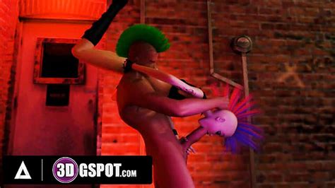 3dgspot Wild Punk Girl Lets Huge Dick Stranger Throat Her In Multiple Positions 3d Animation