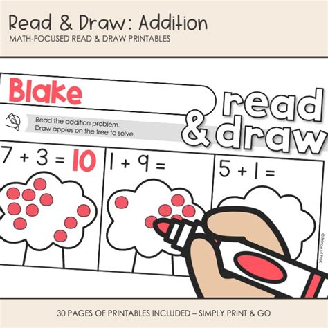 Math Read And Draw Addition To 10 Sums To 10 Kinder Addition 1st