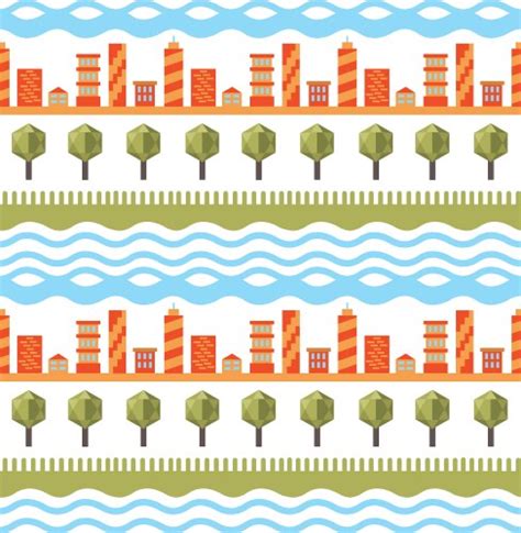 Seamless Cityscape Vector Images Over 3800