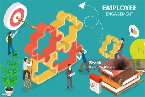 직원 참여의 3d Isometric 플랫 벡터 개념 적 그림 만족에 대한 스톡 벡터 아트 및 기타 이미지 만족 아이콘 3