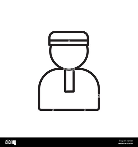 Muslim Man Icon Simple Flat Vector Symbol Outline Collection Set Logo