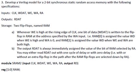 Develop A Verilog Model For A Bit Synchronous Chegg