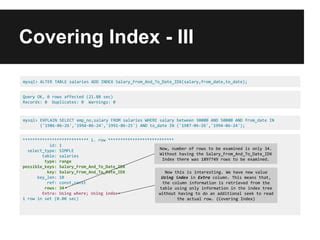 MySQL Indexing : Improving Query Performance Using Index (Covering Index) | PPT