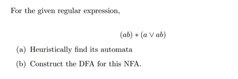 Solved For The Given Regular Expressionab ∗ A ∨ ﻿aba