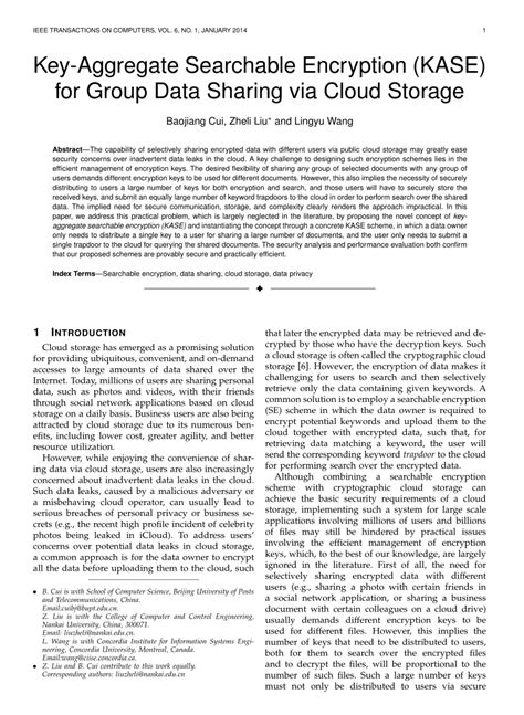 Pdf Key Aggregate Searchable Encryption Kase For Group Data Sharing
