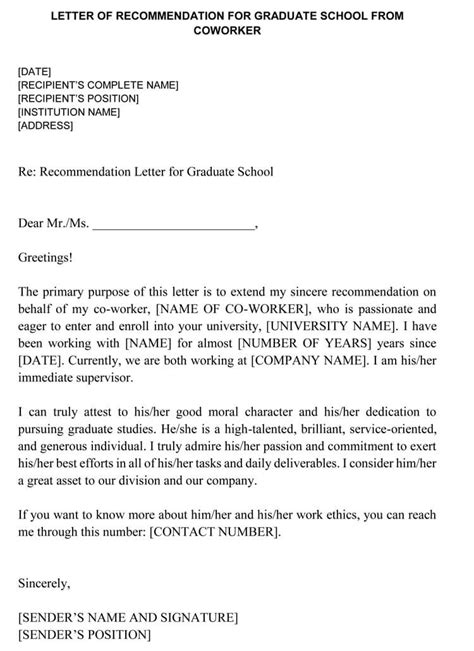 20 Samples Of Recommendation Letter For Coworker