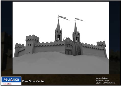 3d Model Castle Created By Autodesk Maya Only Modelling