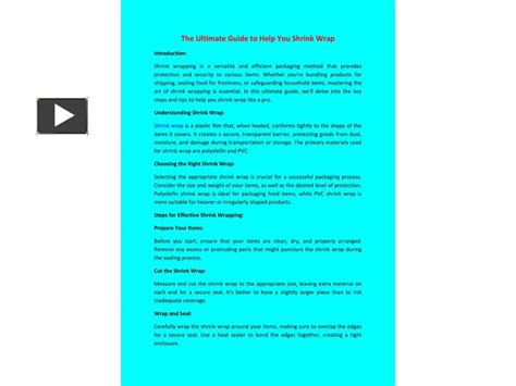The Ultimate Guide To Help You Shrink Wrap Presentation Free To Download