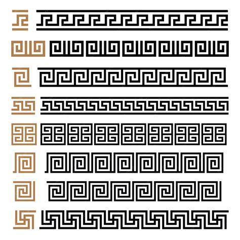 Premium Vector Greek Motives Vector Symbols Borders Frames Set Greek Key Elements Collection