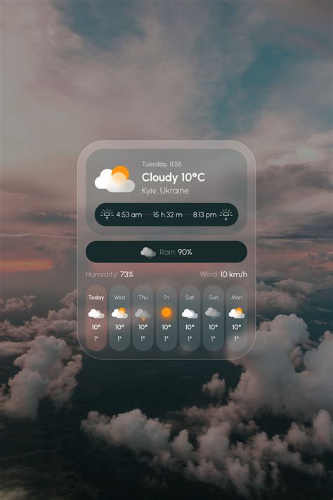 Minimal Weather Widget Ui By Kateryna Kalashnikova On Dribbble
